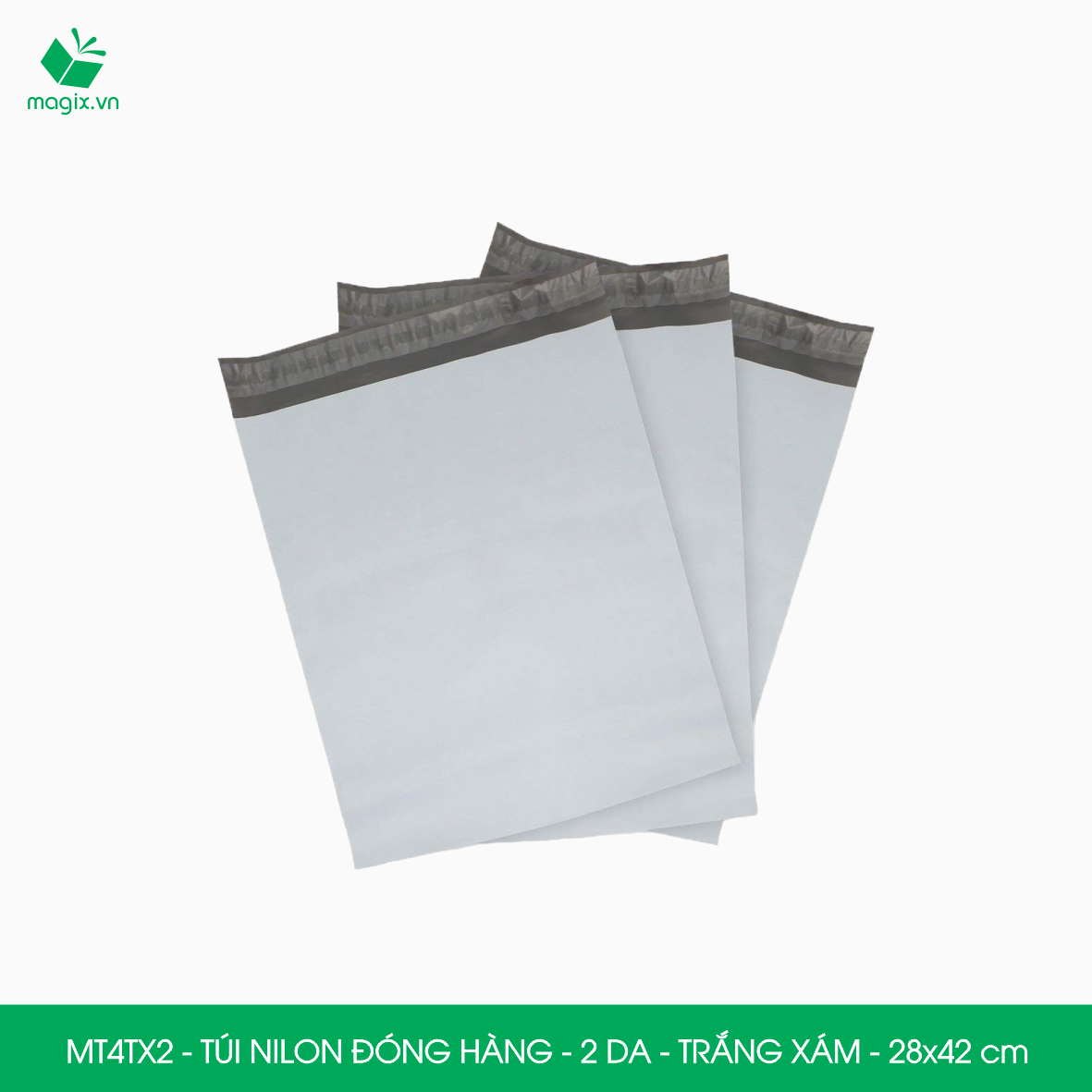 MT4TX2 - 28x42 cm - Túi nilon đóng hàng - 2 da - Trắng xám – Magix.vn ...