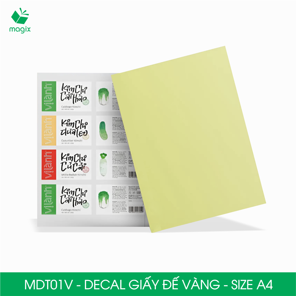 MDT01V - Decal giấy trắng đế vàng A4 - 50 tờ/ xấp – Magix.vn - Giải ...