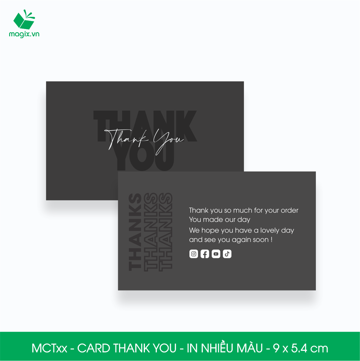 MCT - Card Thank you - C300 - In nhiều màu - 9x5.4 cm [50 cái/pack ...