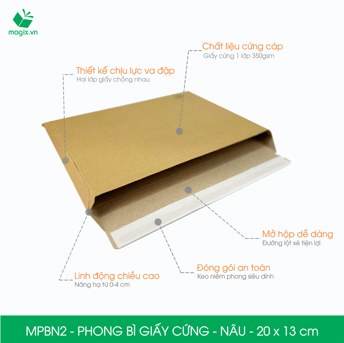MPBN - PHONG BÌ GIẤY CỨNG MÀU NÂU - NHIỀU SIZE – Magix.vn - Giải pháp ...