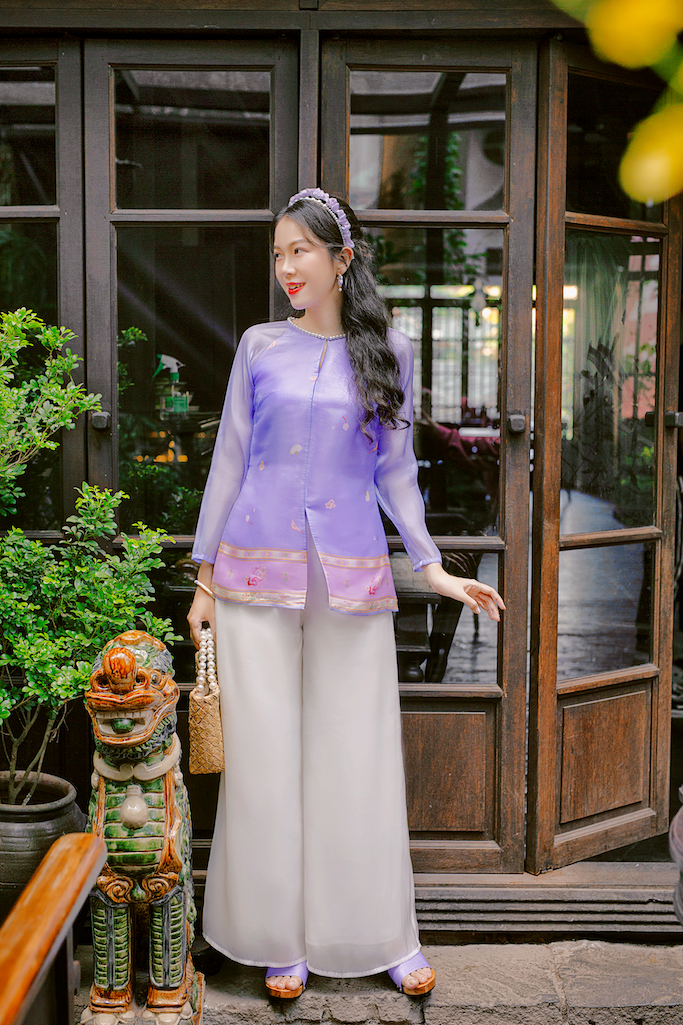 Áo bà ba Cách tân Hoa Niên Ca - Tím – Sumire Store