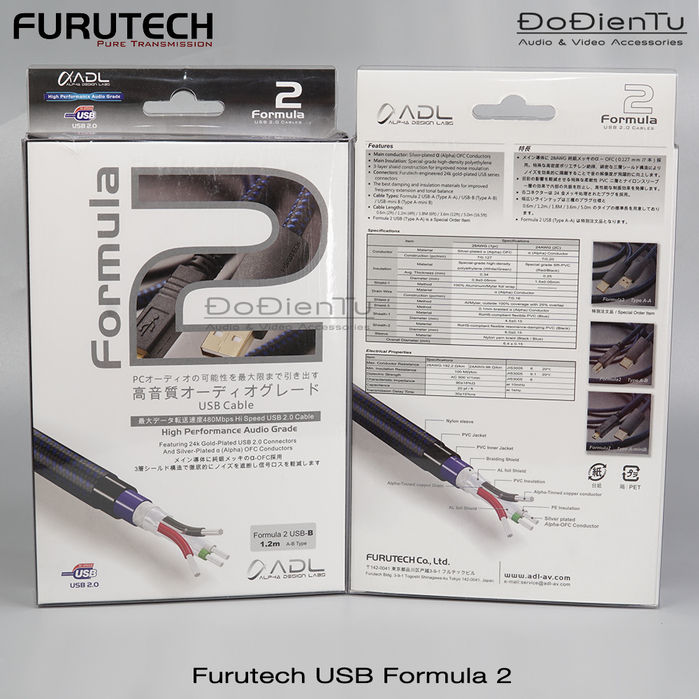 Cáp USB Furutech Formula 2 A-B | Đồ Điện Tử