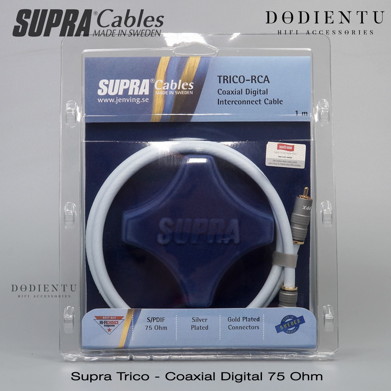 Dây tín hiệu Coaxial 75 Ohm Supra Trico - RCA to RCA | Đồ Điện Tử