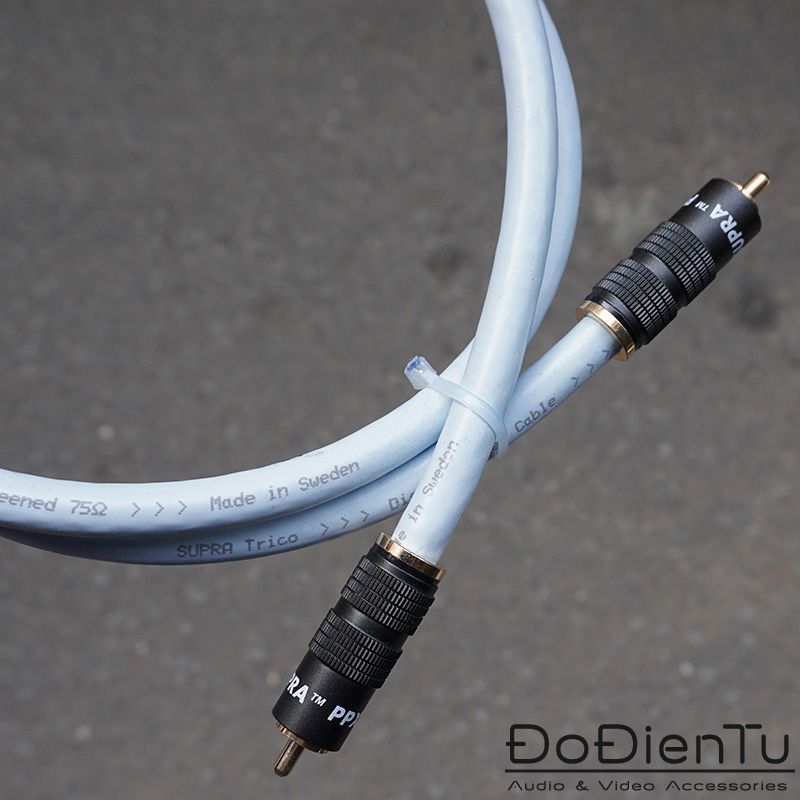 Dây tín hiệu Coaxial 75 Ohm Supra Trico - RCA to RCA | Đồ Điện Tử