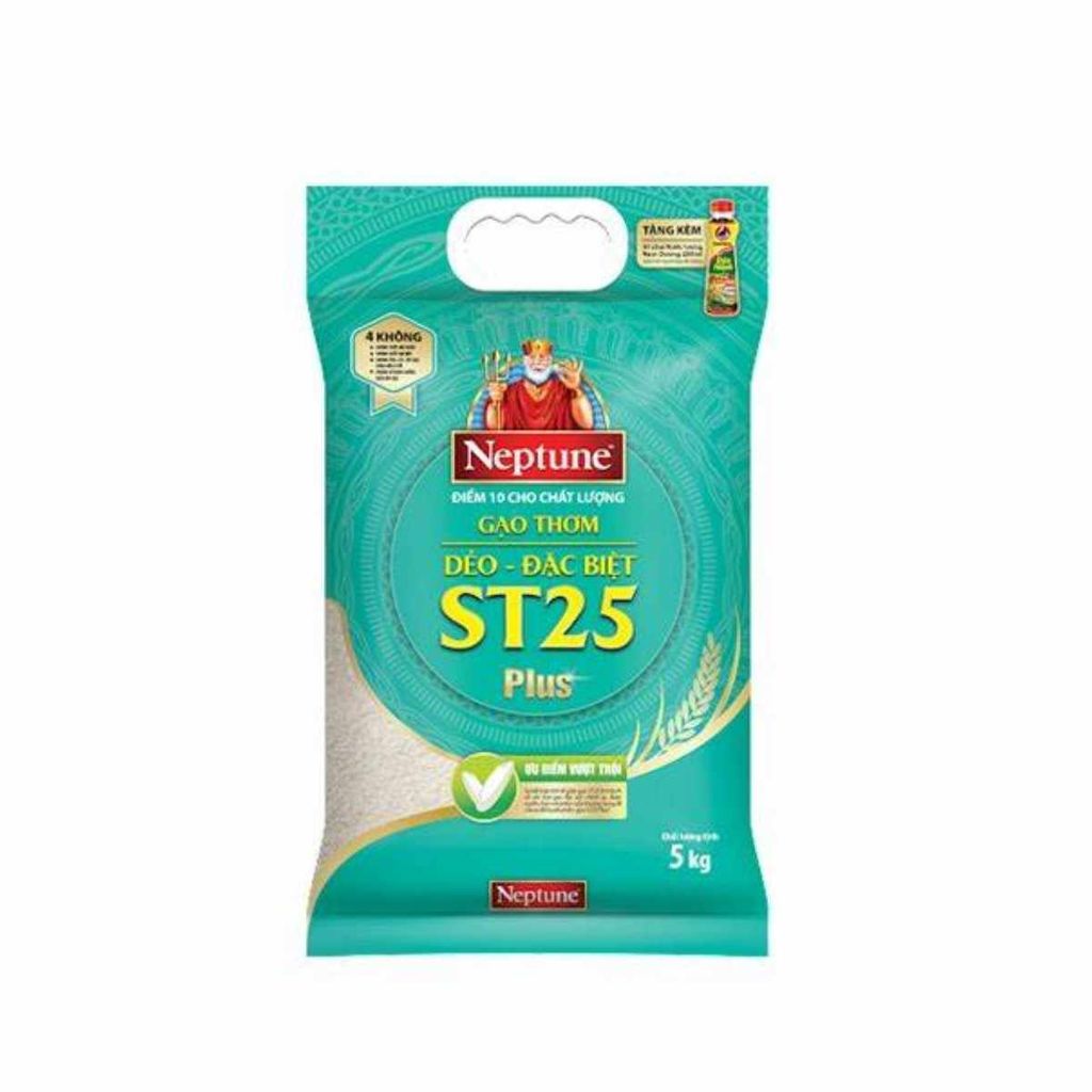 Gạo thơm đặc sản ST25 Plus lúa tôm Neptune túi 5 kg – FARMERS MARKET