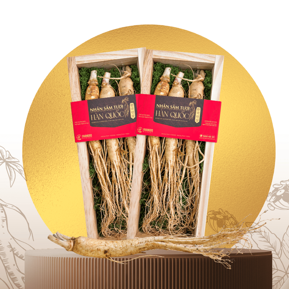 Hộp quà Nhân sâm Hàn Quốc 6 năm tuổi loại 33-55g (3củ) – FARMERS MARKET