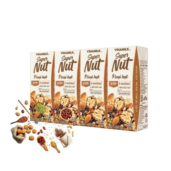 [ LỐC 4 HỘP ] Sữa 9 Loại Hạt 180 Ml – VINAMILK SUPER NUT (I0011244 ...