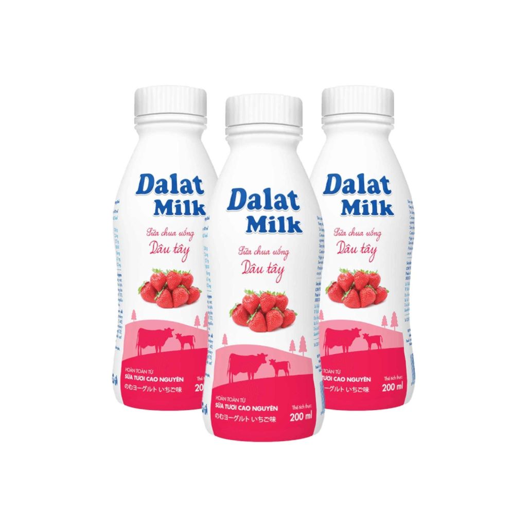 Sữa chua uống vị dâu tây Dalat Milk 200 ml (I0004294) – FARMERS MARKET