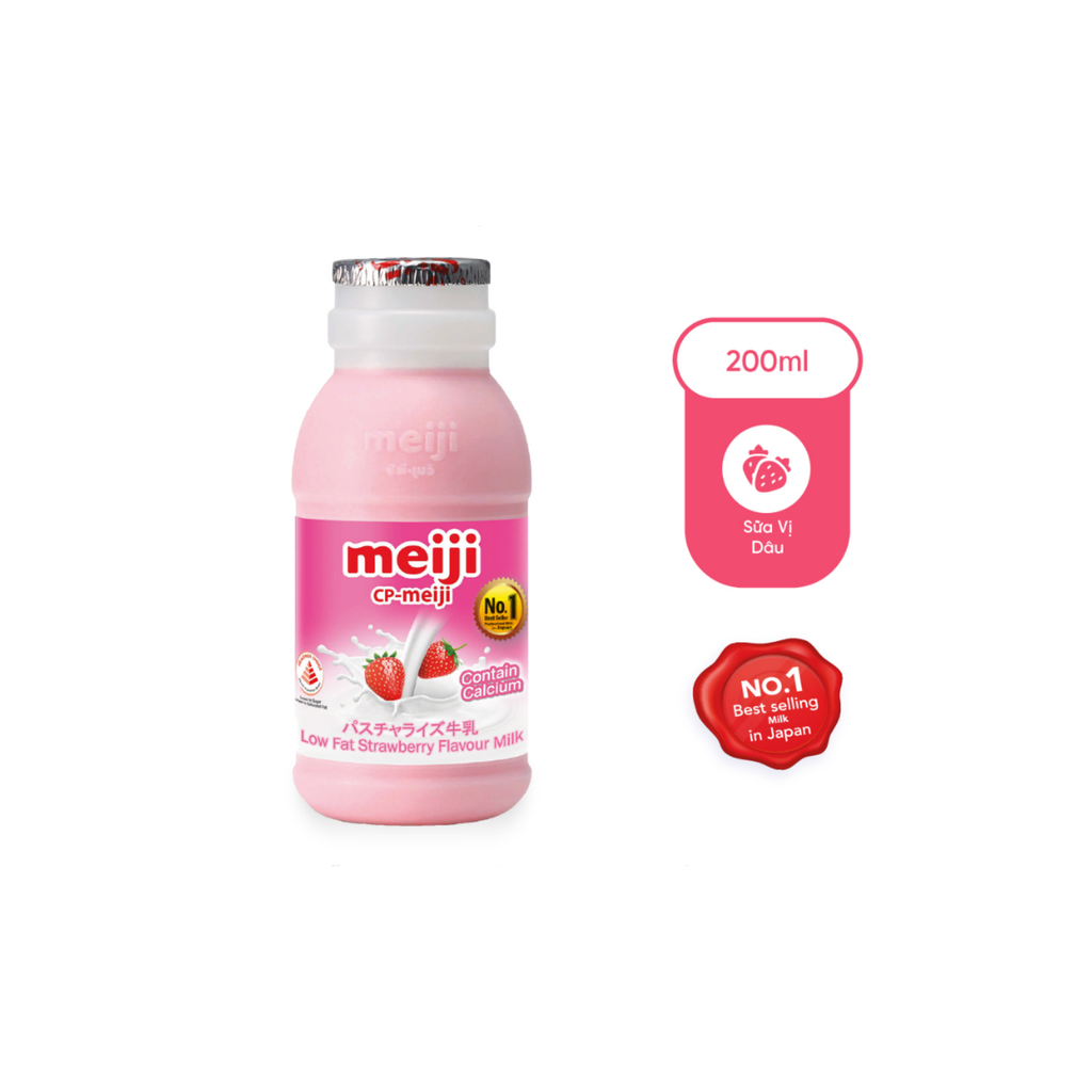 Sữa tươi thanh trùng vị dâu Meiji 200 ml (I0004177) – FARMERS MARKET