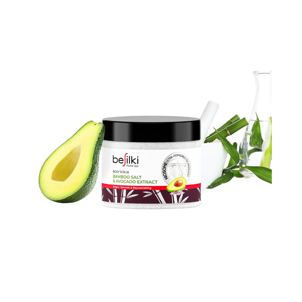 Tẩy tế bào chết Besilki kem muối than tre và chiết xuất Bơ hũ 350 g ...