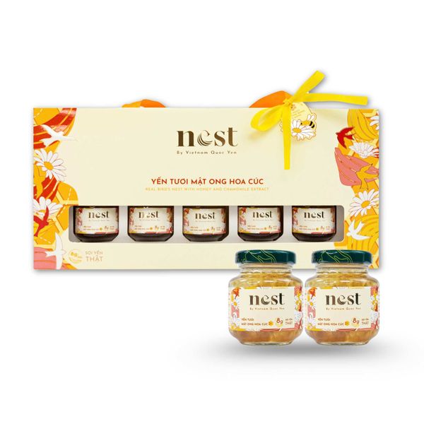 Yến tươi mật ong hoa cúc Việt Nam Quốc Yến hộp 5*75 ml – FARMERS MARKET