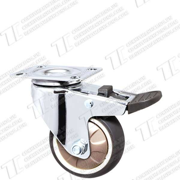 Bánh xe cao su nhiệt nâu TCF75 Khóa2 – cokhithanhcong162