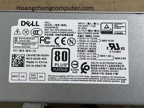 Bộ nguồn máy tính dell optiplex 6pin +4pin 500w có nguồn phụ cấp nguồn ...