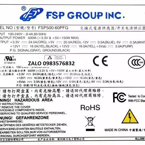 Nguồn máy tính công nghiệp FSP GROUP INC FSP500-60PFG – hoangchungshop
