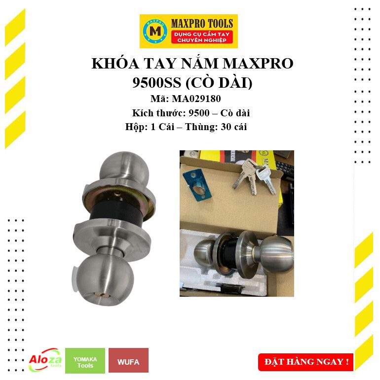 Khóa tay nắm tròn Maxpro ( 9500 - inox 201)