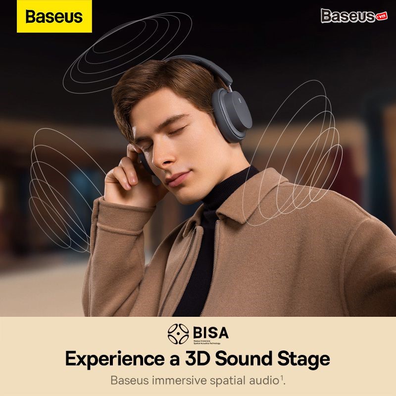 Baseus Bowie D05 Wireless Headphones Grey – TechMall.vn