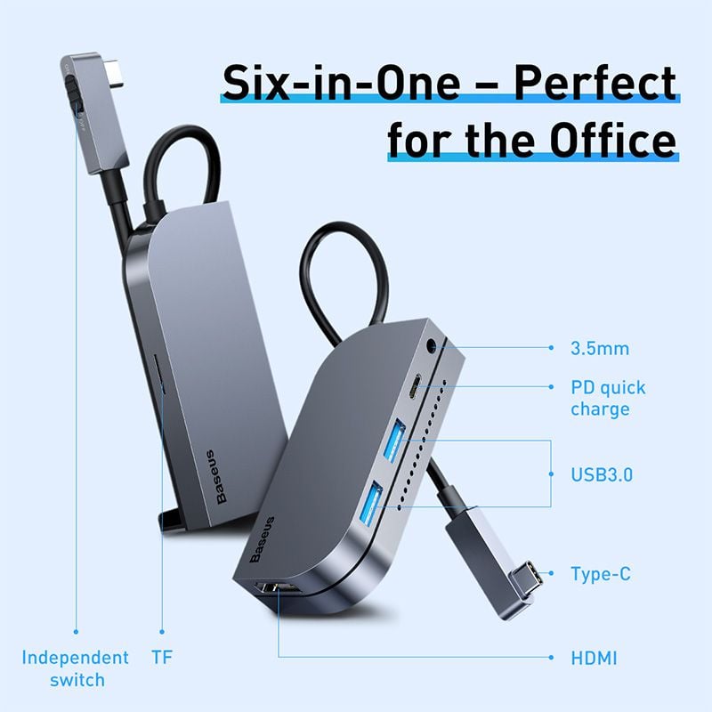 Hub chuyển 6 trong 1 Baseus Bend Angle No.7 dùng cho iPad Pro 2018 Hub chuyển 6 trong 1 Baseus Bend Angle No.7 dùng cho iPad Pro 2018