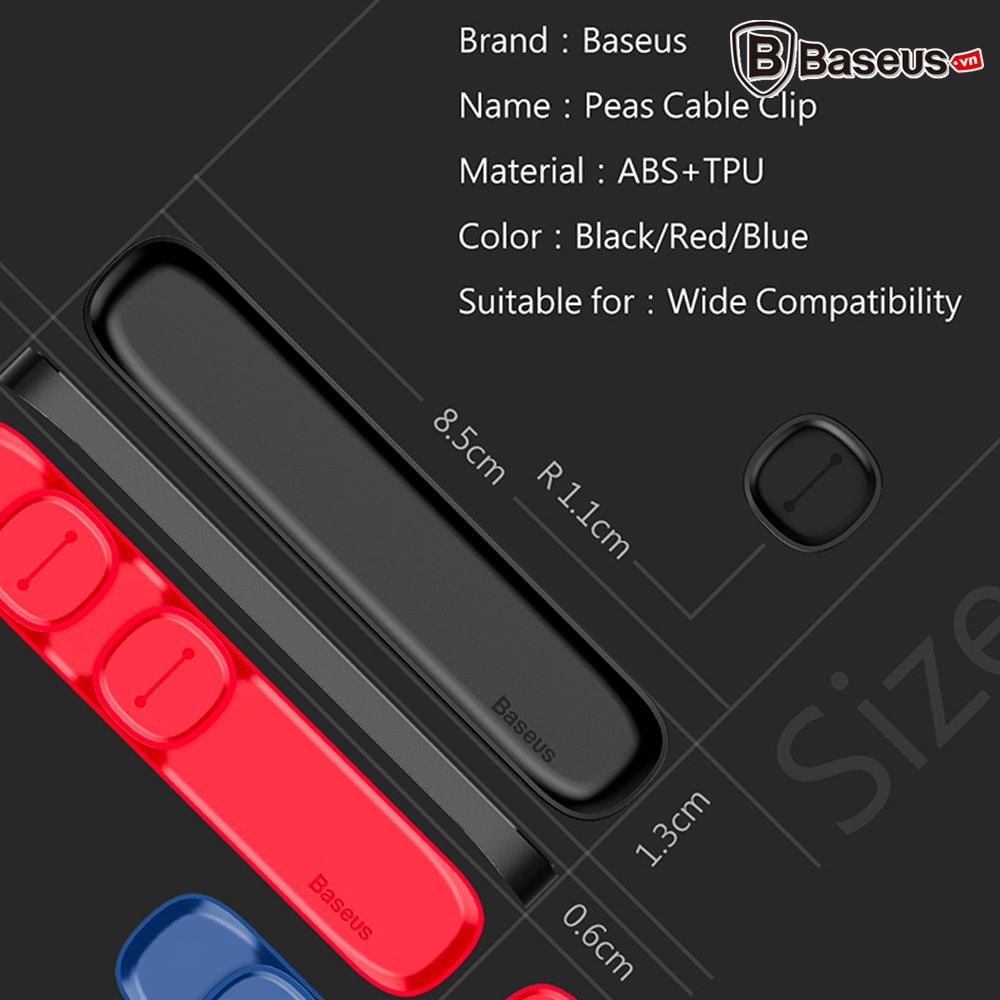 Bộ đế giữ cáp Baseus Peas Cable Clip LV165 (Magnetic Cable Clip For Mo