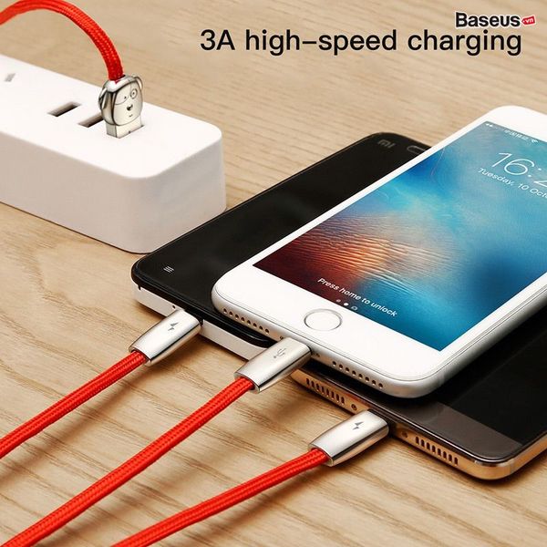 Baseus Rapid Series 3-in-1 cable 1.2m For IP+Micro+Type-C