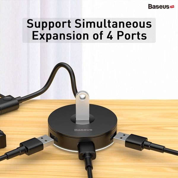 Baseus Round Box HUB adapter（Type-C+USB A to USB3.0*1+USB2.0*3 ...