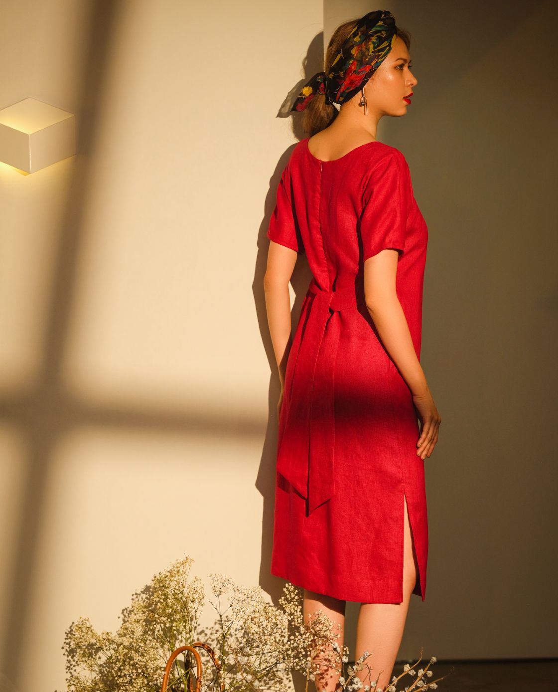 Đầm Suông Cổ Tim Linen Vảl Lanh đỏ Thiết Kế Thời Trang Thiết Kế Hity Hity Lifestyle Your Way