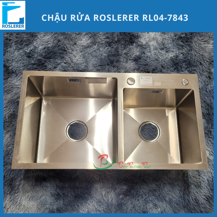 Chậu rửa bát 2 hố ROSLERER RL04-7843 (Inox 304) – Bếp Trường Phát