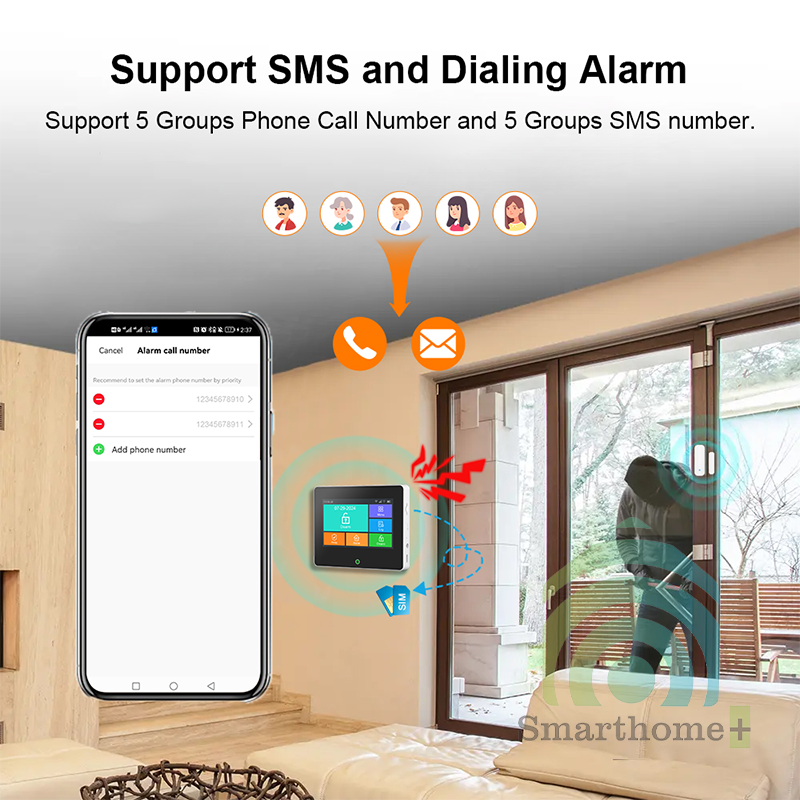 Bộ Báo Động Không Dây Màn Hình Cảm Ứng Wifi GSM 4G Tuya SHP-CK3v2 ...