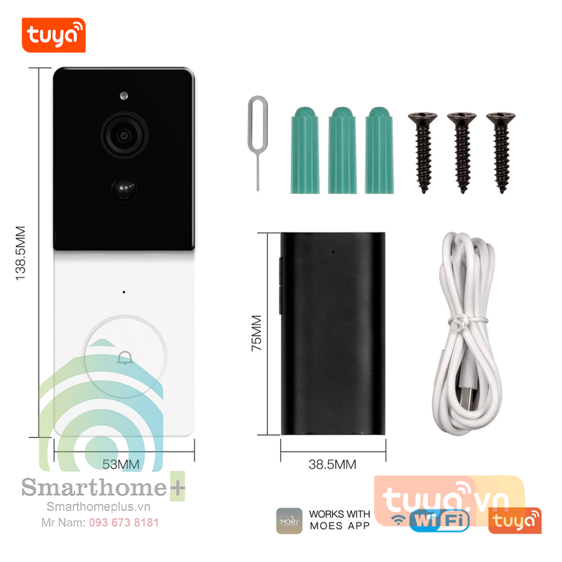 Chuông Hình Không Dây Chống Nước IP65 Wifi Tuya SHP-SW7 – SmartHomePlus Việt Nam - Thiết bị điện ...