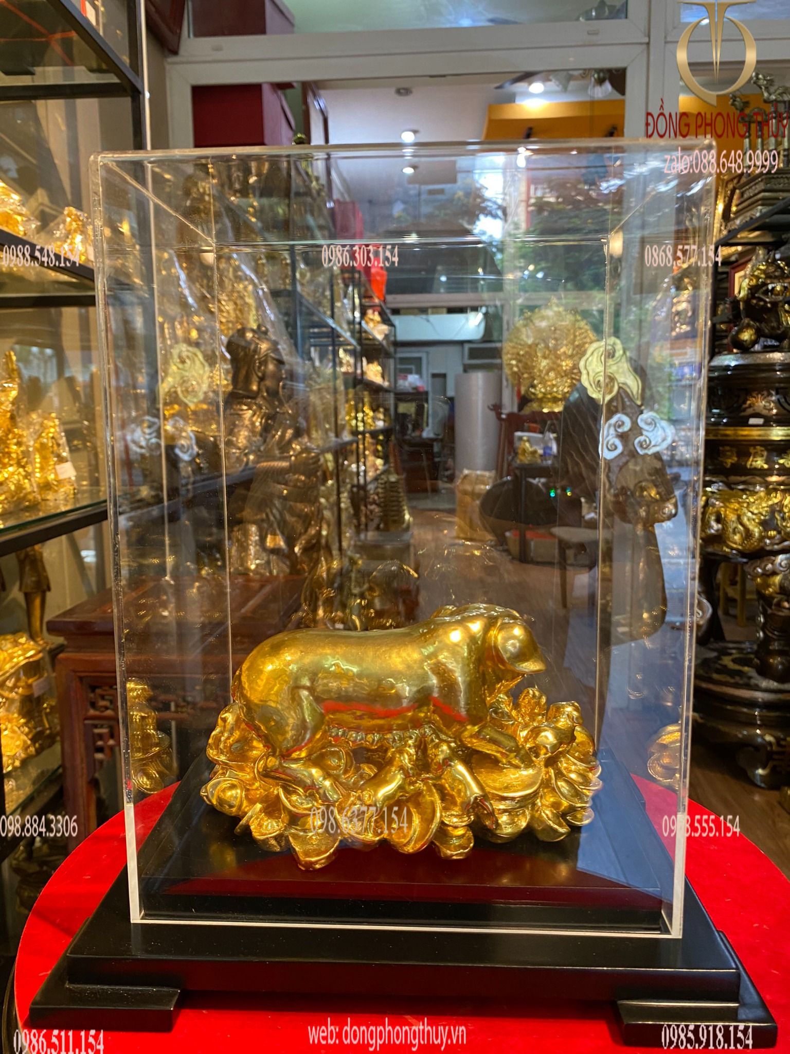 Tượng heo phong thủy dát vàng 24k – Đồng Phong Thủy