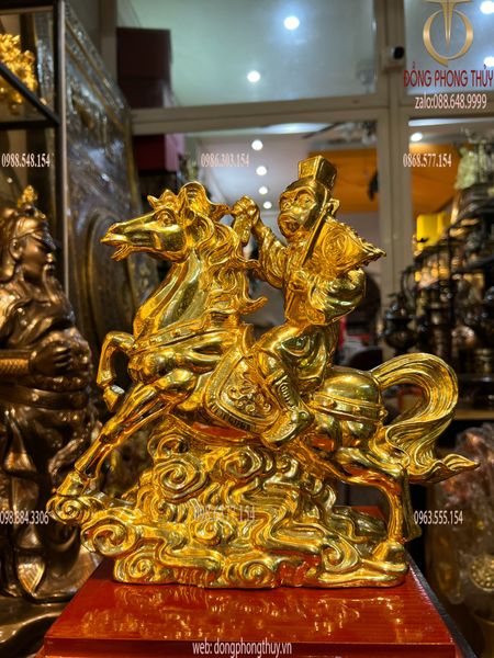 Tượng Mã Thượng Phong Hầu cao 29cm bằng đồng dát vàng 24k – Đồng Phong Thủy