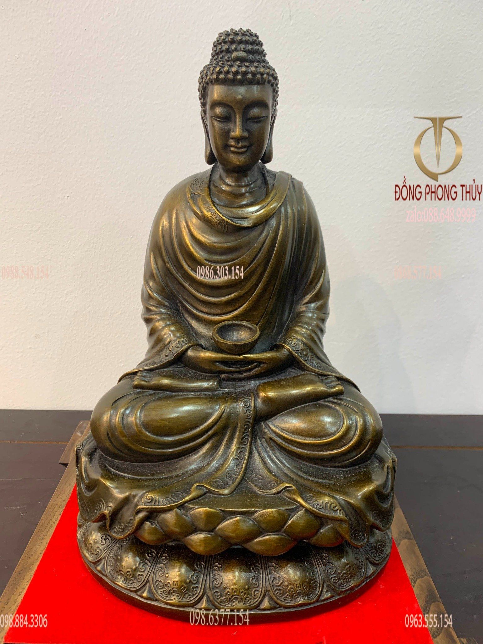Tượng Bổn Sư Thích Ca 30cm bằng đồng hun – Đồng Phong Thủy
