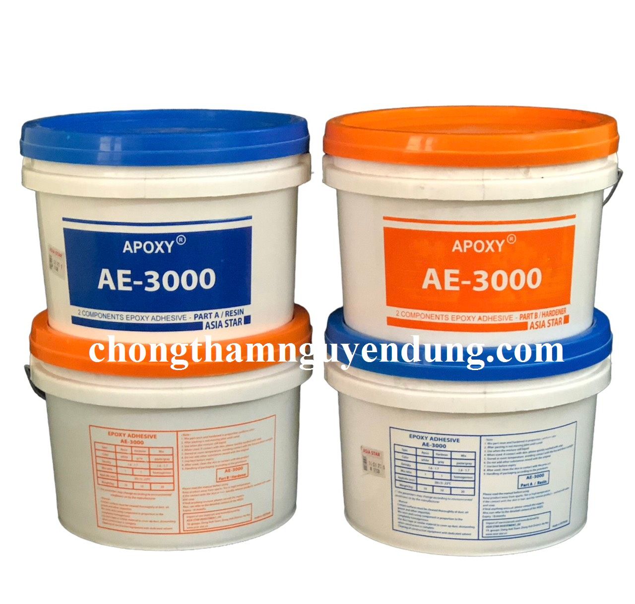 Keo Epoxy AE3000 màu ghi - bộ 20kg – Chống Thấm Nguyên Dũng