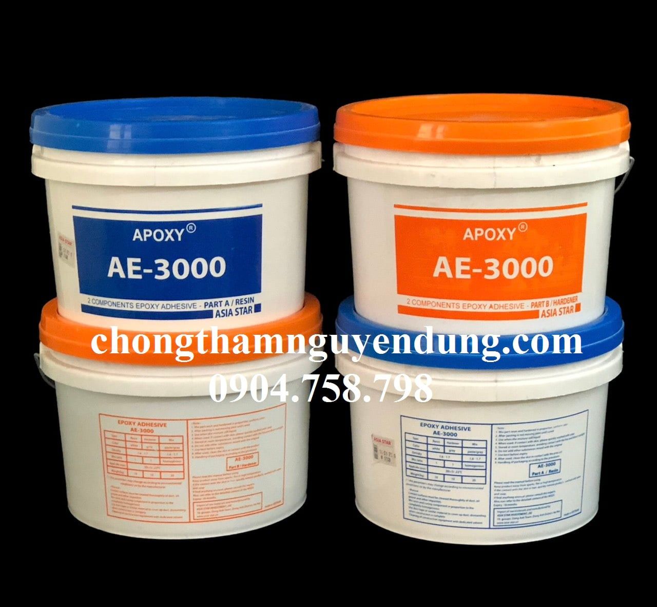 Keo Epoxy AE3000 màu ghi - bộ 20kg – Chống Thấm Nguyên Dũng