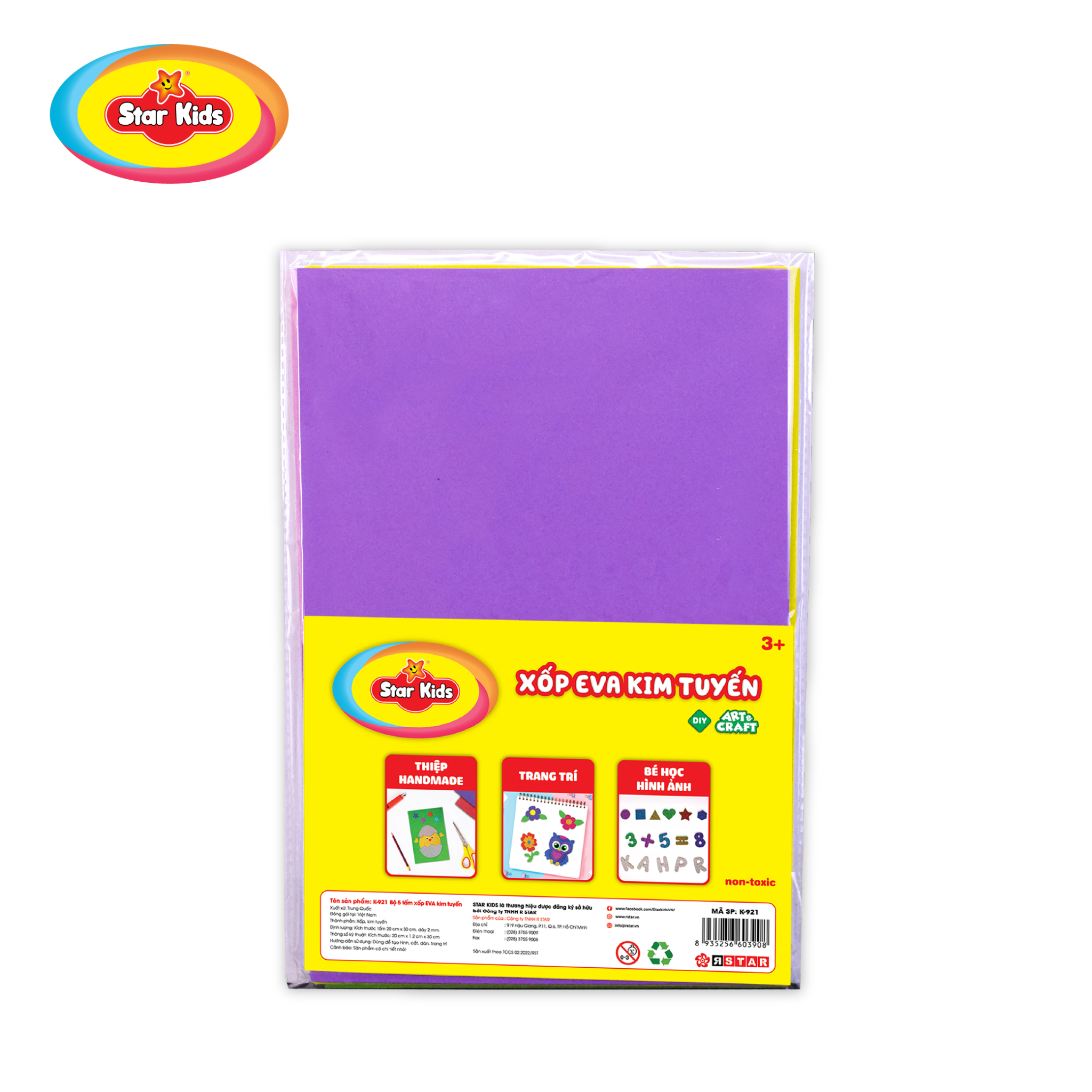 BỘ 5 TẤM MÚT XỐP KIM TUYẾN (K-921) – R STAR