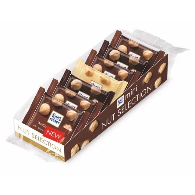 Socola hỗn hợp Ritter Sport dạng thanh hạt phỉ, không nhân ...