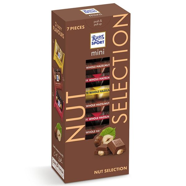 Socola hỗn hợp Ritter Sport dạng thanh hạt phỉ, không nhân ...