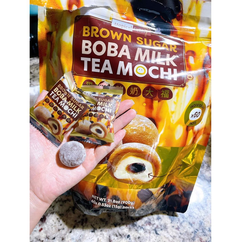 Bánh Mochi trân châu Brown Suger Boba Milk Tea Mochi hộp 60 bánh 900g ...