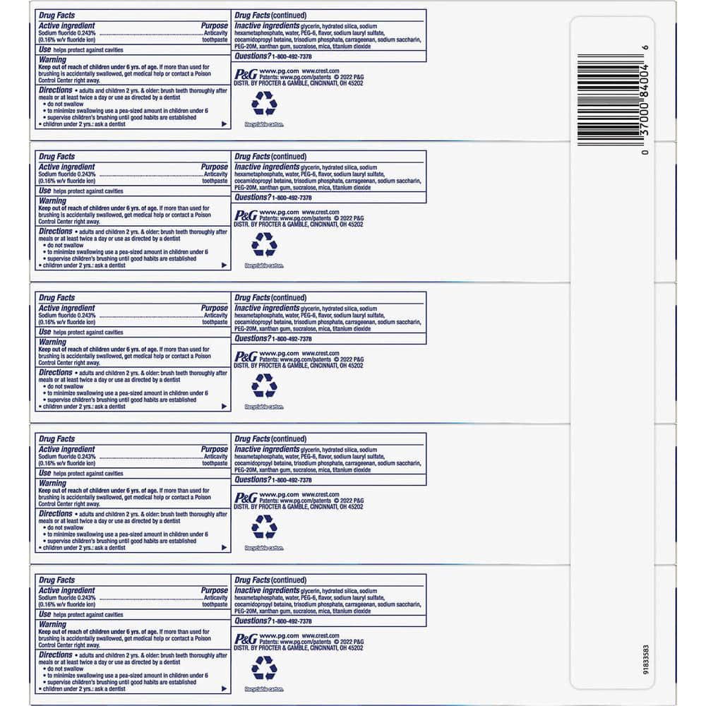 Kem đánh răng CREST 3D White Advanced Triple Whitening 158g của Mỹ ...