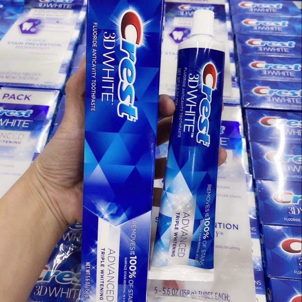 Kem đánh răng CREST 3D White Advanced Triple Whitening 158g của Mỹ – TIẾN THÀNH BEAUTY