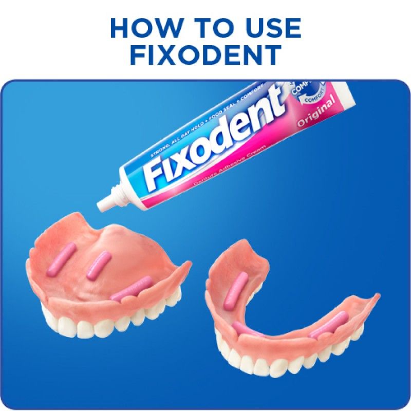 Keo dán hàm răng giả Fixodent Denture Adhesive Cream Original 68g Mỹ ...
