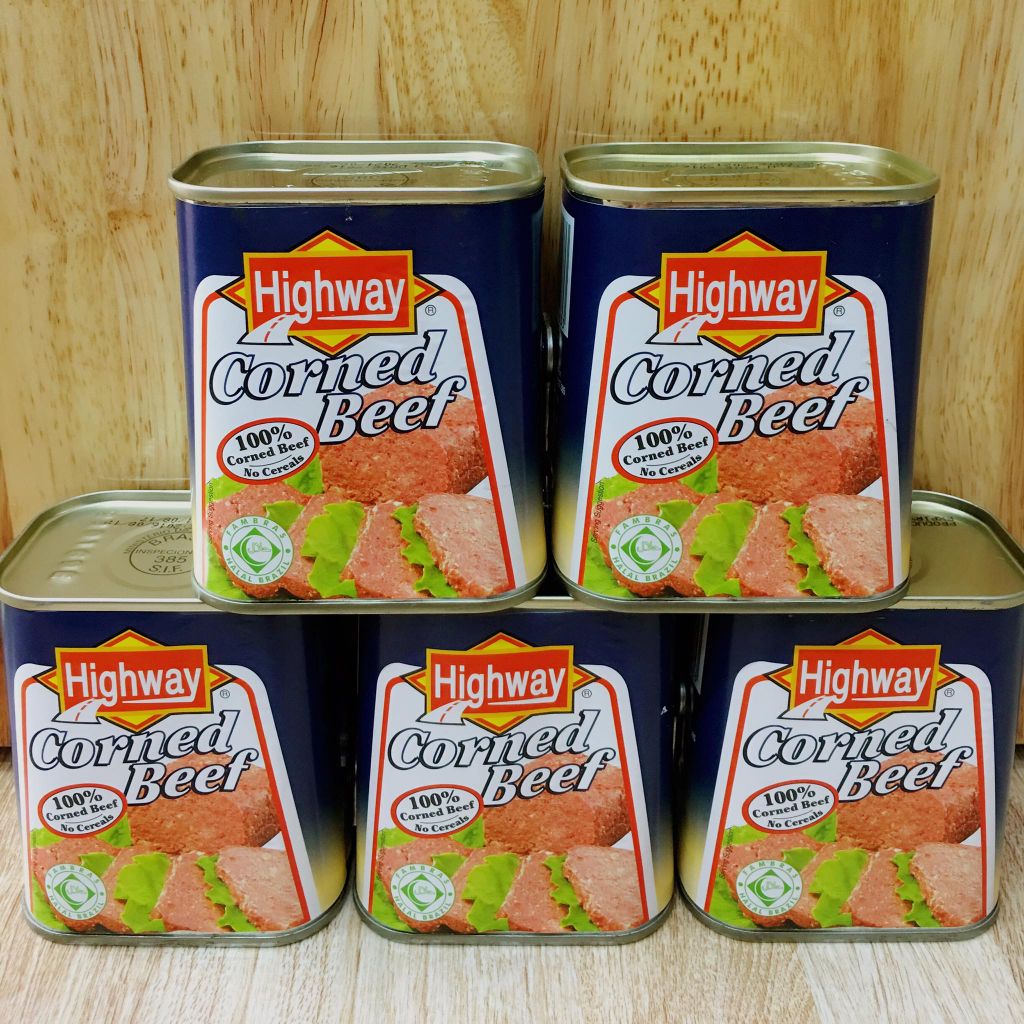 Thịt bò đóng hộp Corned Beef Highway 340g của Brazin – TIẾN THÀNH BEAUTY