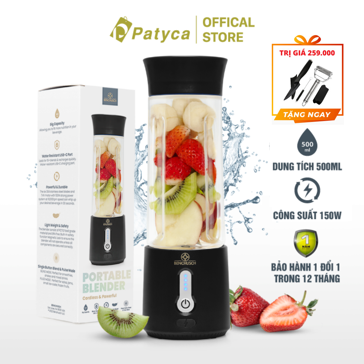 Máy Xay Sinh Tố Cầm Tay Benchusch