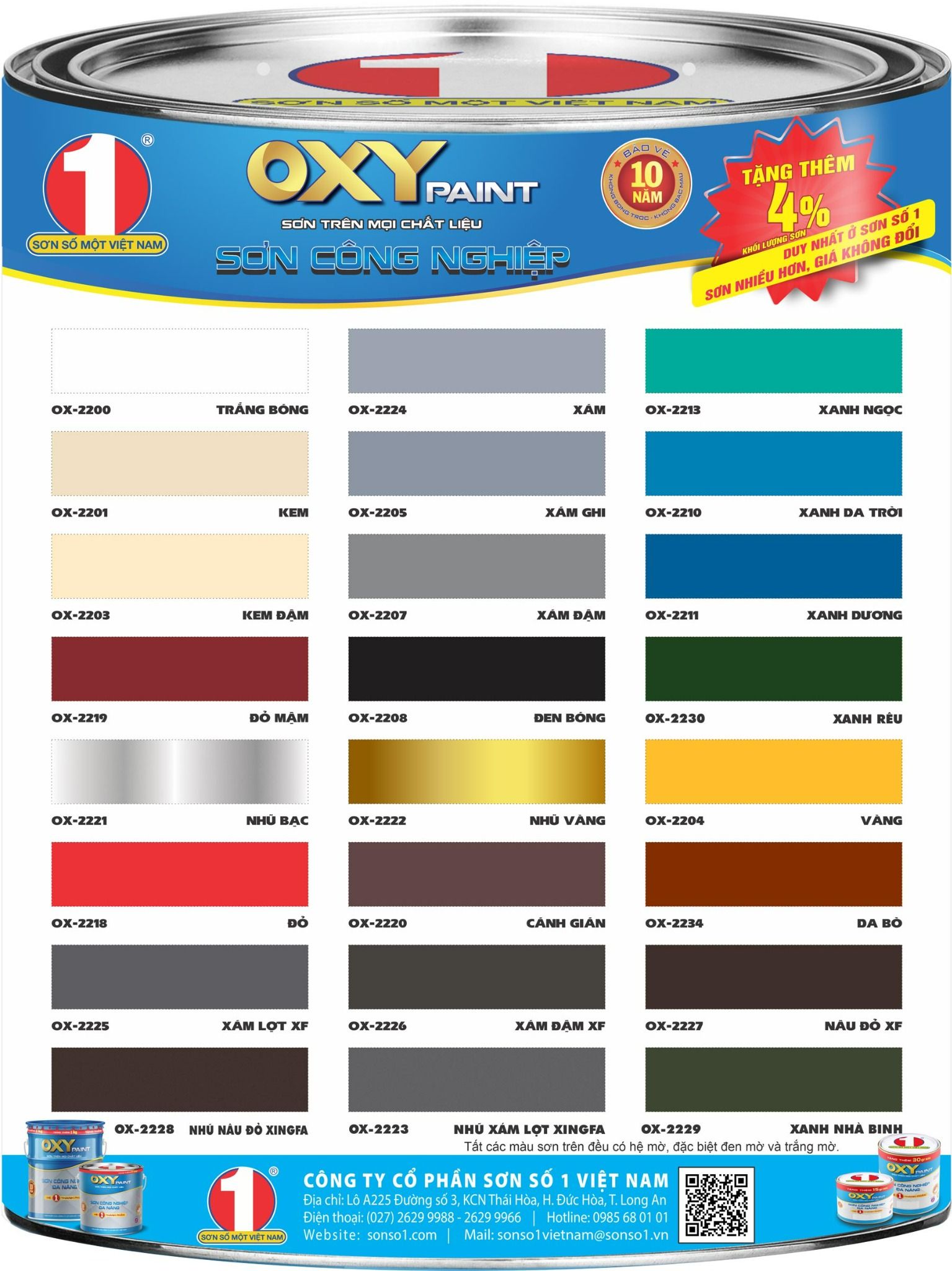 Sơn Công Nghiệp Đa Năng OXY – Hóa chất xây dựng