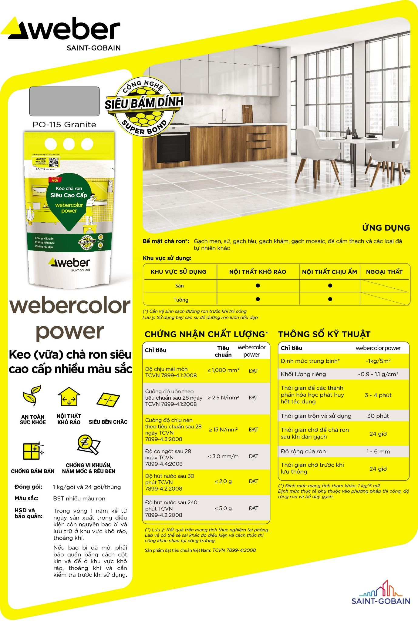 Keo chà ron weber PO-115 Granite – Hóa chất xây dựng