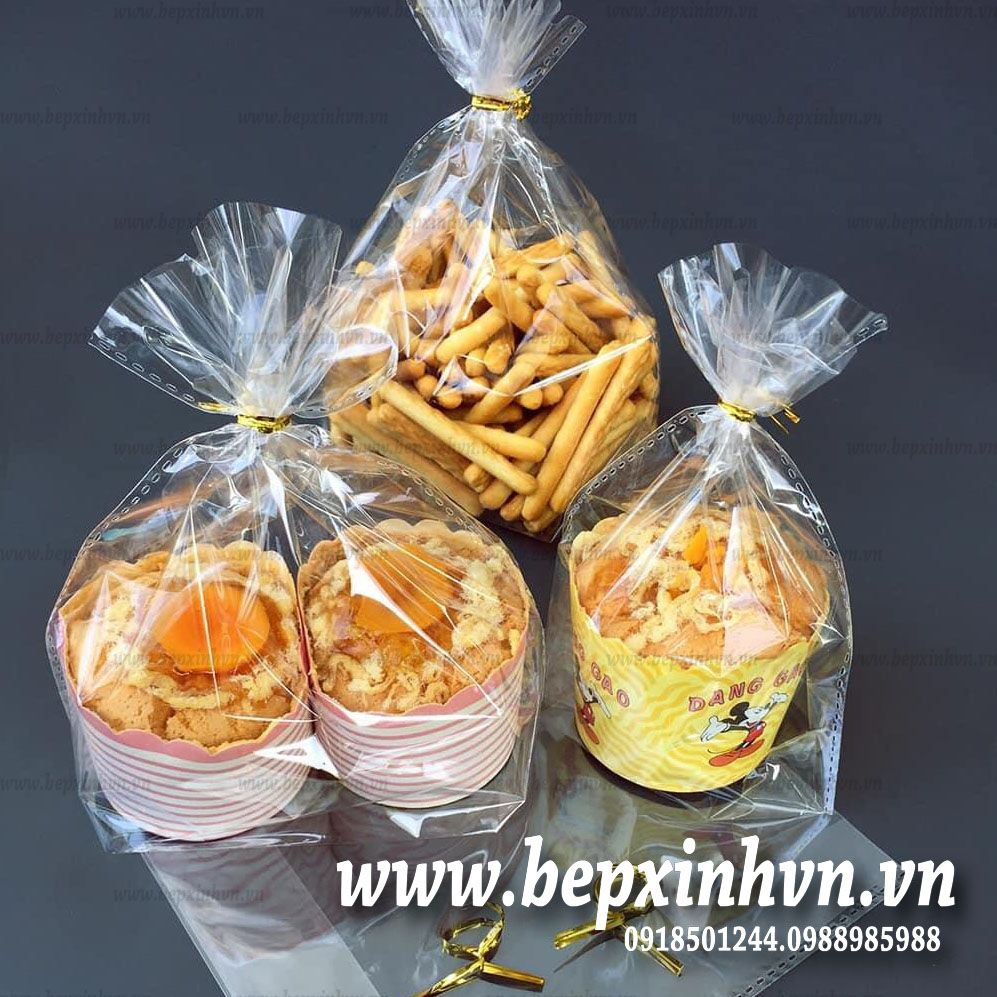 Túi cupcake đôi trong 18x20cm kèm kẽm – bepxinhvn