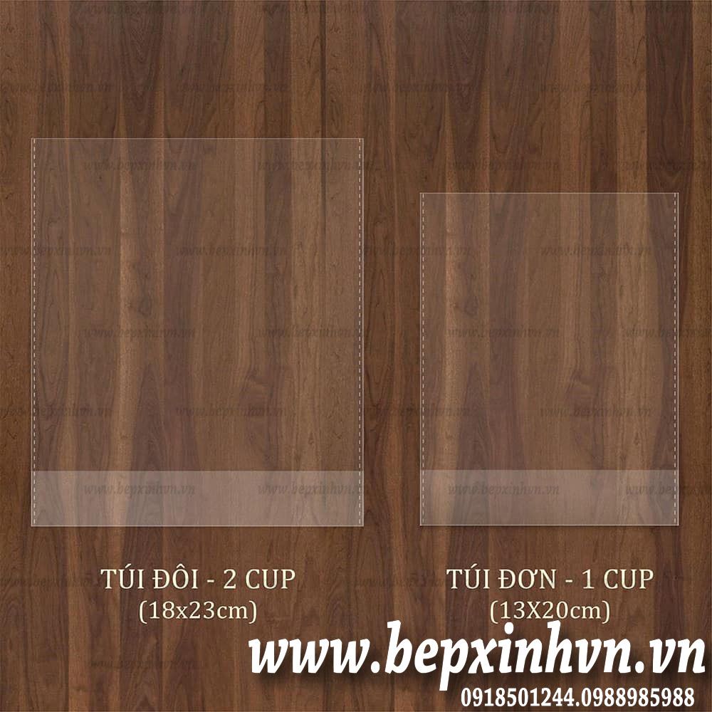 Túi cupcake đôi trong 18x20cm kèm kẽm – bepxinhvn