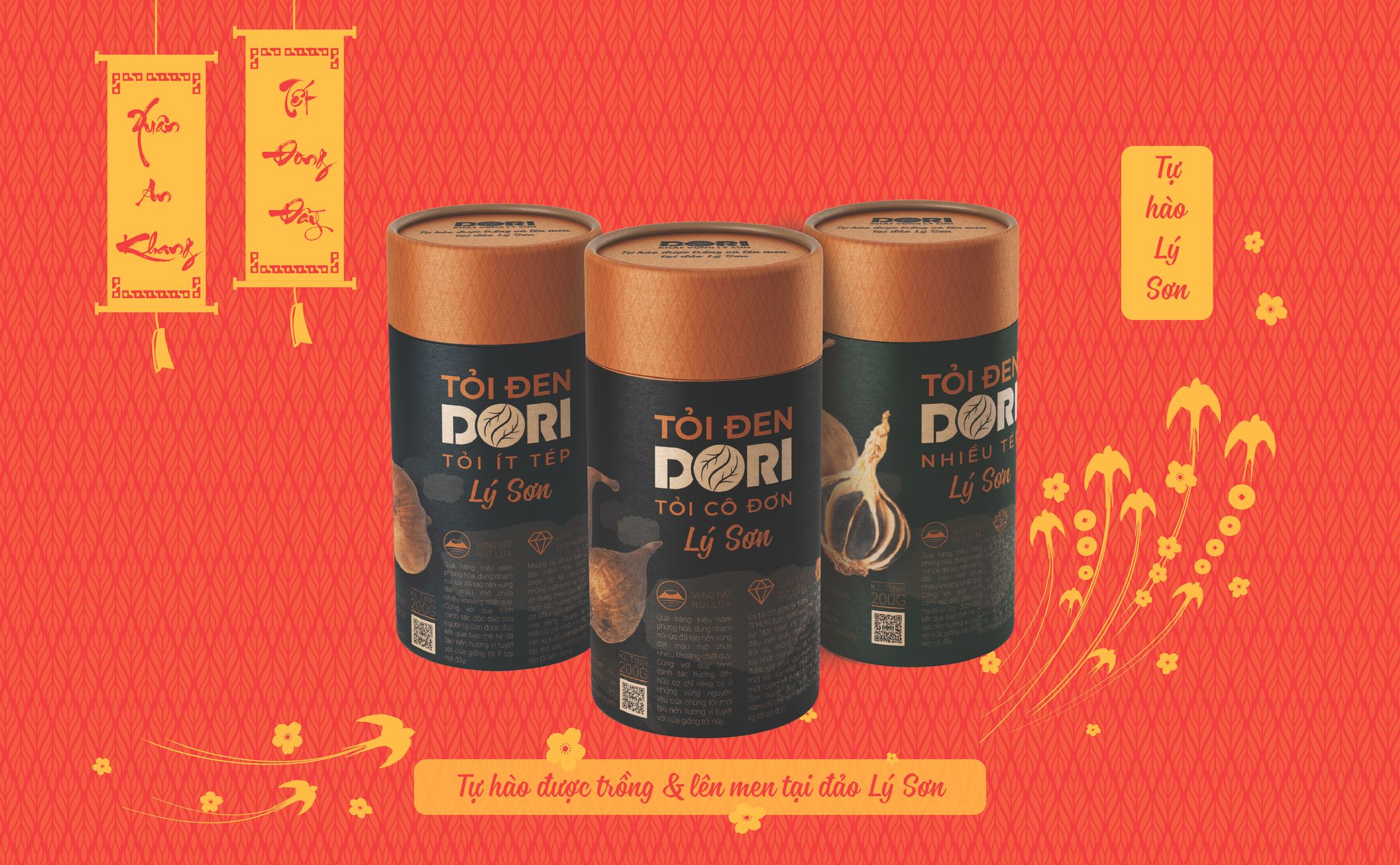 Combo quà tết 3 lon tỏi đen Dori Lý Sơn – TỎI ĐEN LÝ SƠN DORI
