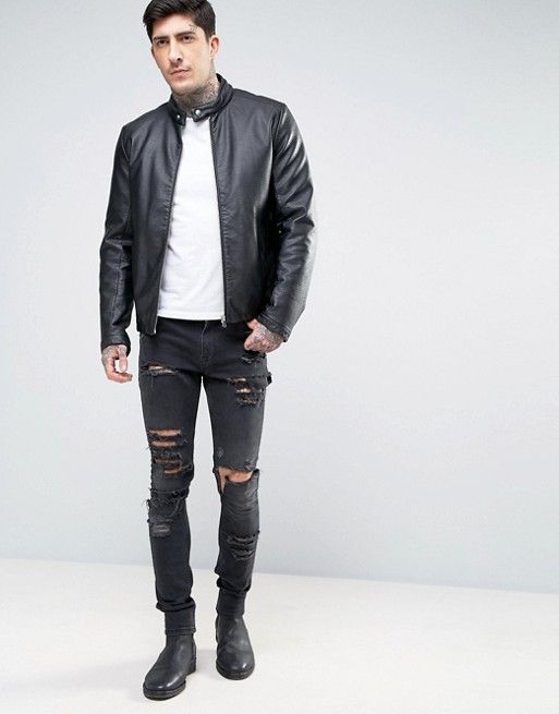 Áo khoác da Faux Leather Racing Jacket – Suplo Fashion