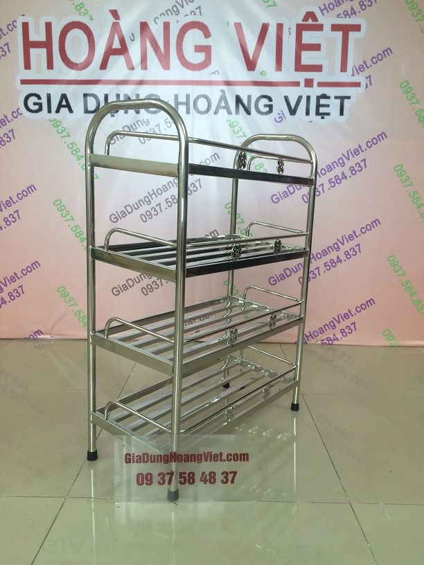 Kệ Giày Dép Inox Hộp Vuông 4 Tầng – Gia Dụng Hoàng Việt