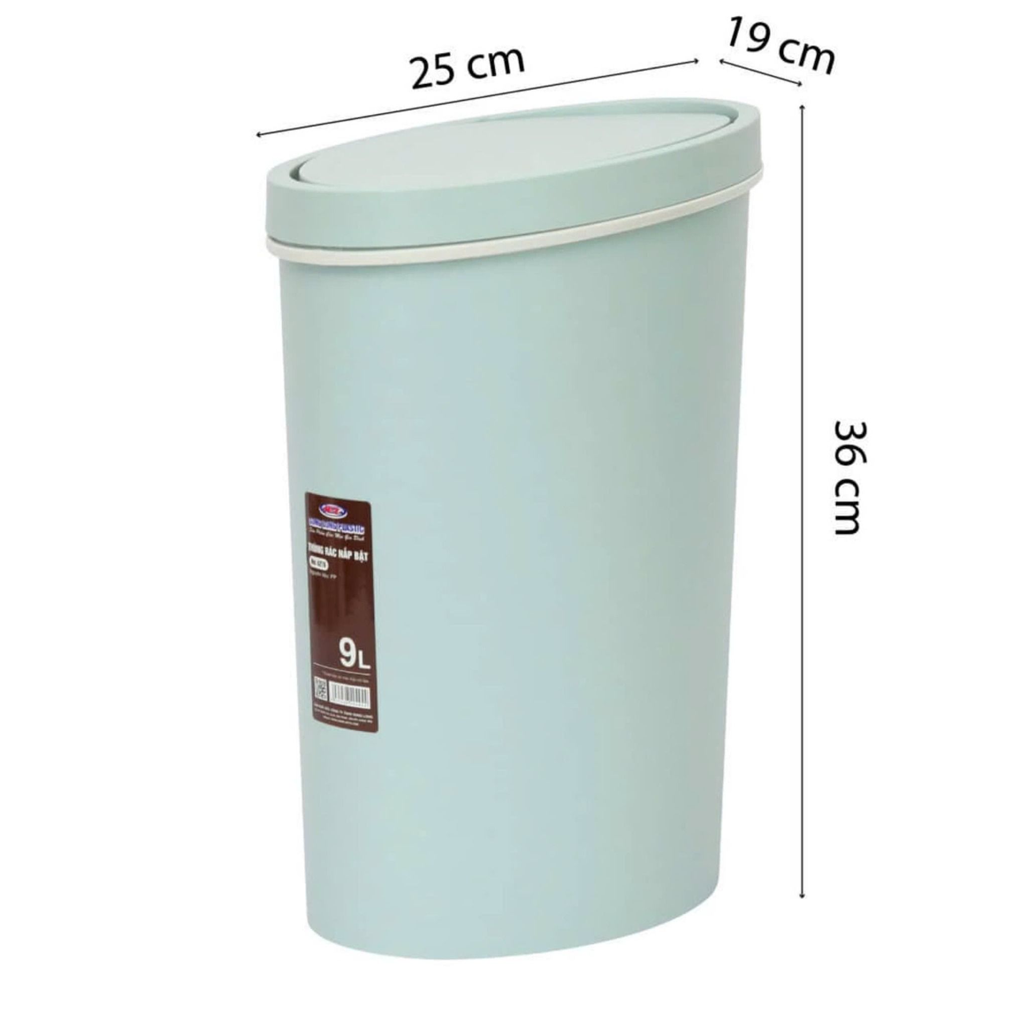 Thung Rác Oval Nắp Nhấn – Gia Dụng Hoàng Việt